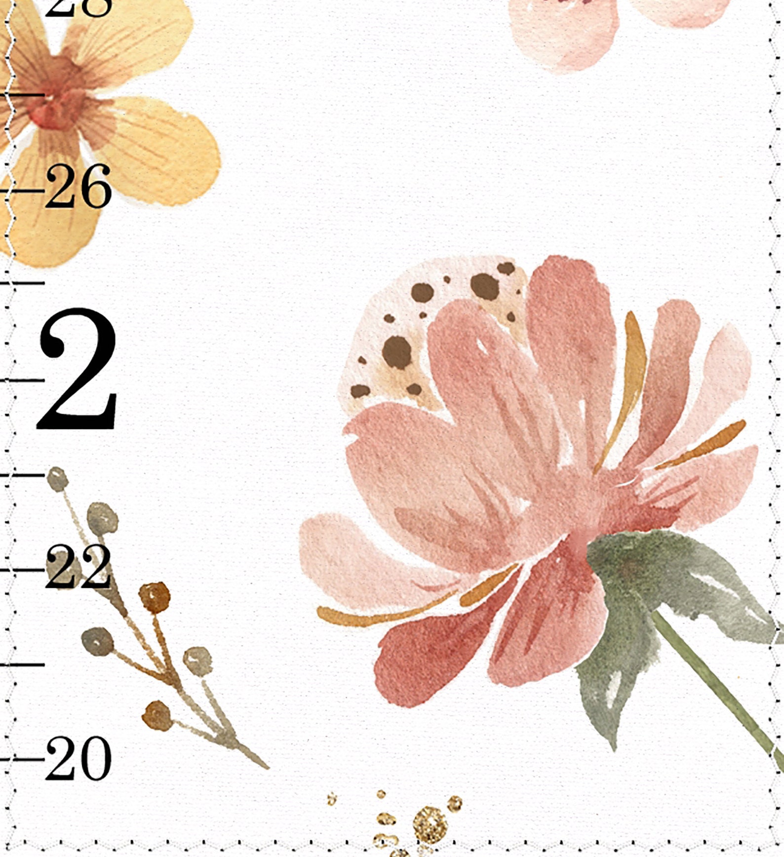 Boho Vintage Floral Nursery Art Vintage Floral Growth Chart - Etsy