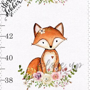 Woodland Growth Chart, Woodland Nursery Decor, Height Chart, Growth ...