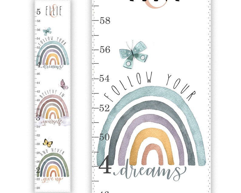 Rainbow Growth Chart Rainbow Wall Art Rainbow Decor Gender | Etsy