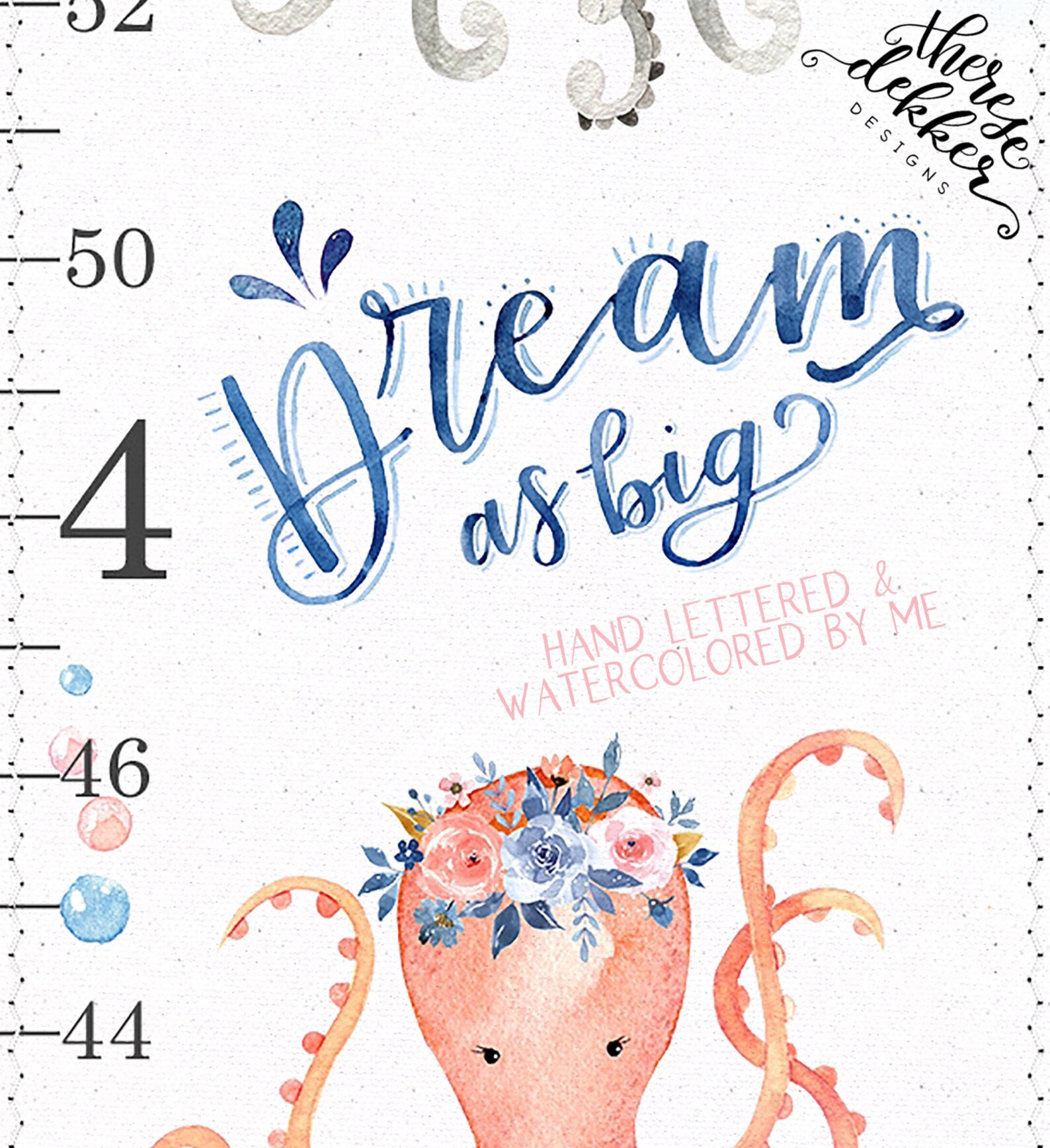 Canvas Growth Chart Whale Growth Chart Under the Sea Growth - Etsy