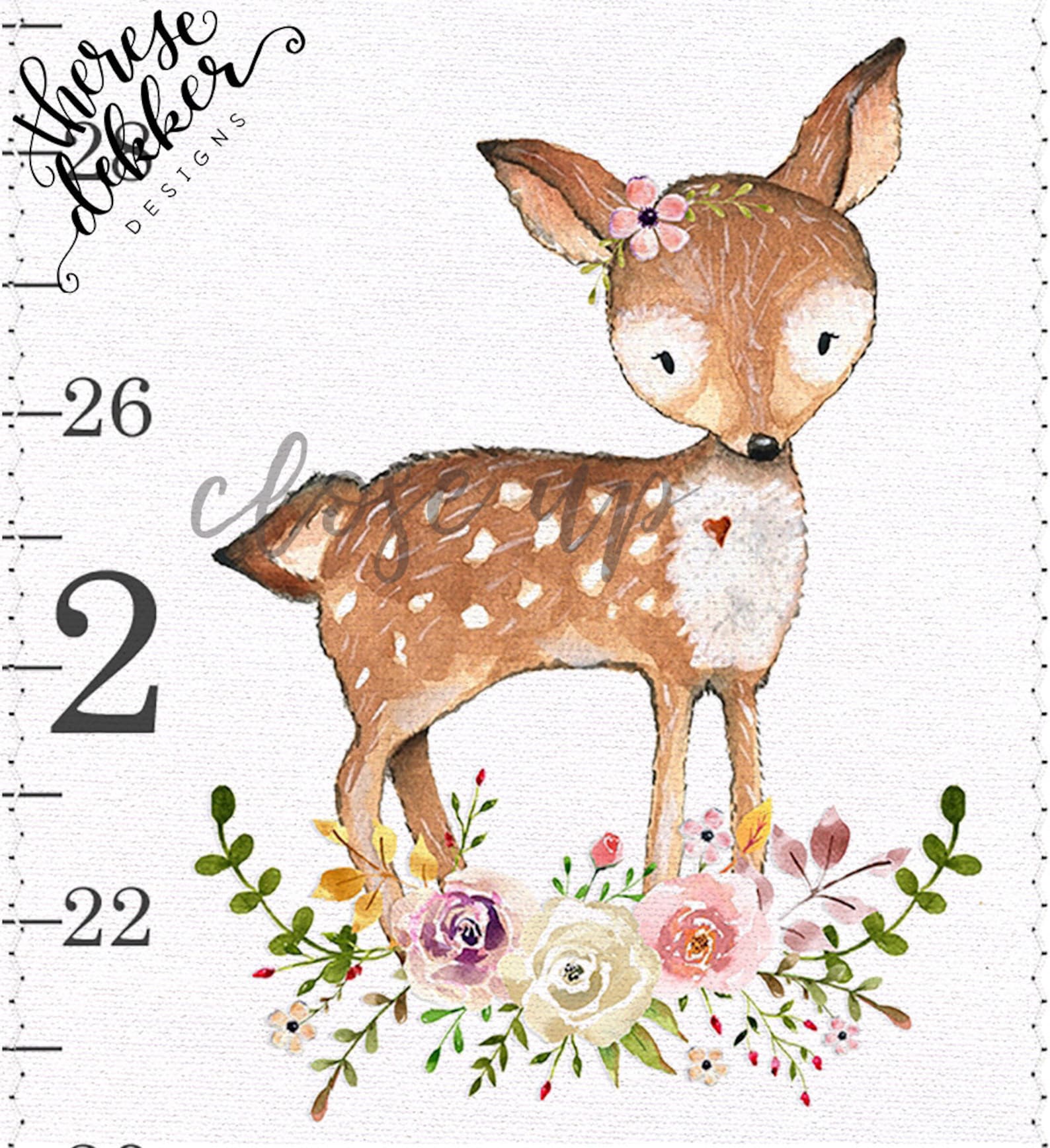 Woodland Growth Chart Woodland Nursery Decor Height Chart | Etsy