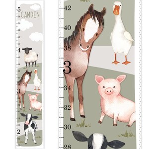 Farm Animals Growth Chart Horse Growth Chart Farm Height Chart Ruler ...