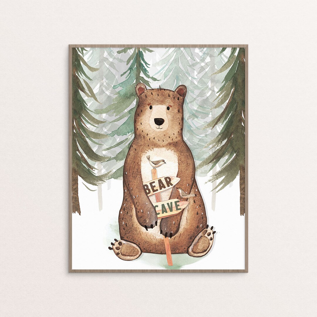 Big BEAR PRINTABLE, Baby Bear Nursery Print, Woodland Animal Decor ...