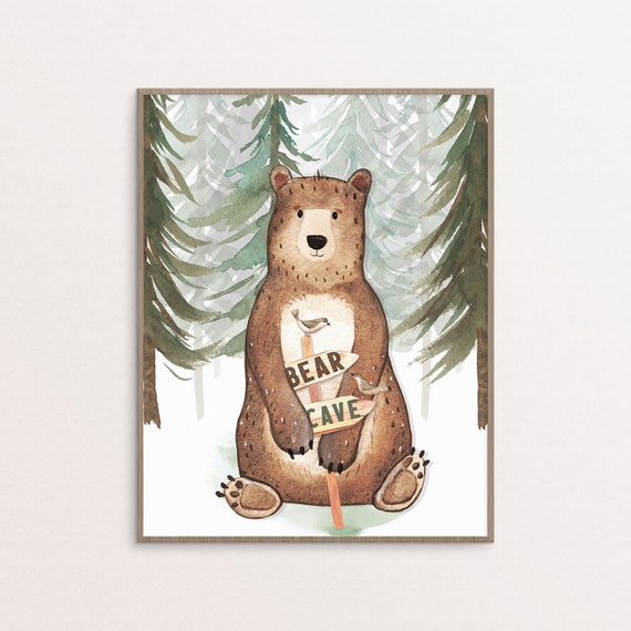 Big BEAR PRINTABLE Baby Bear Nursery Print Woodland Animal | Etsy