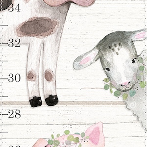 Farm Animals Growth Chart, Height Chart Ruler, Farm Nursery Decor ...