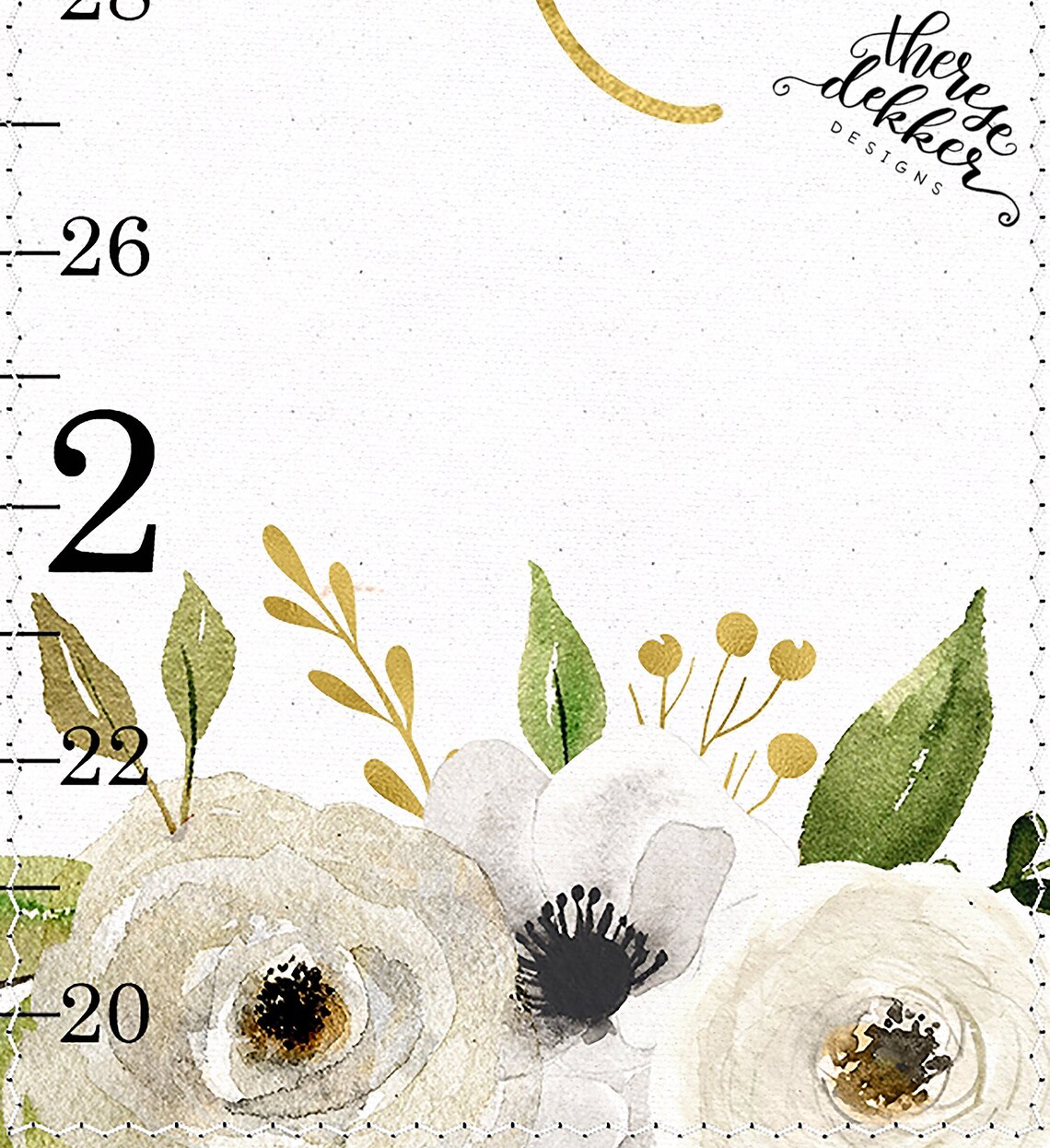 Girls Growth Chart Canvas Growth Chart Watercolor White - Etsy