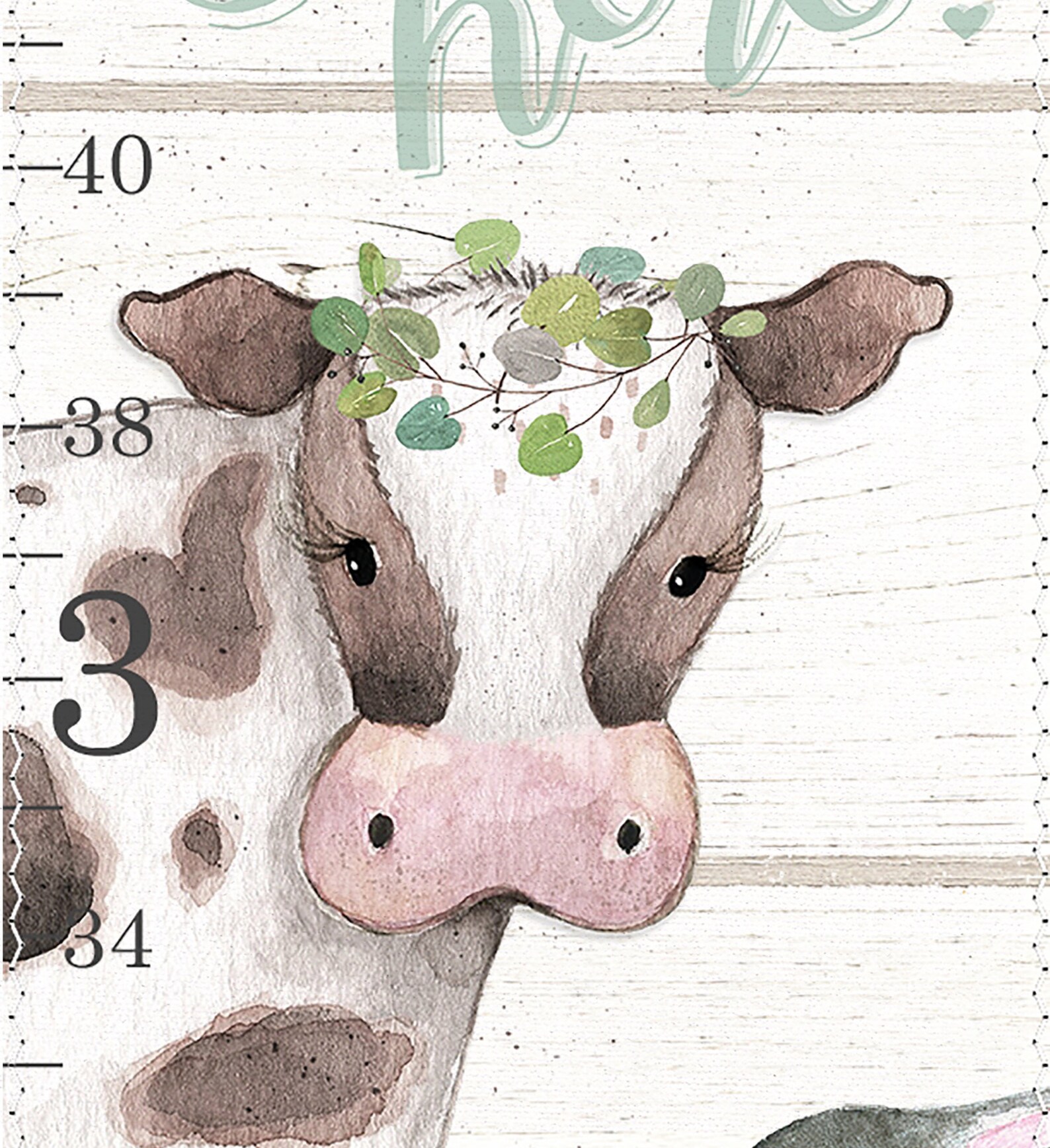 Farm Animals Growth Chart, Height Chart Ruler, Farm Nursery Decor ...