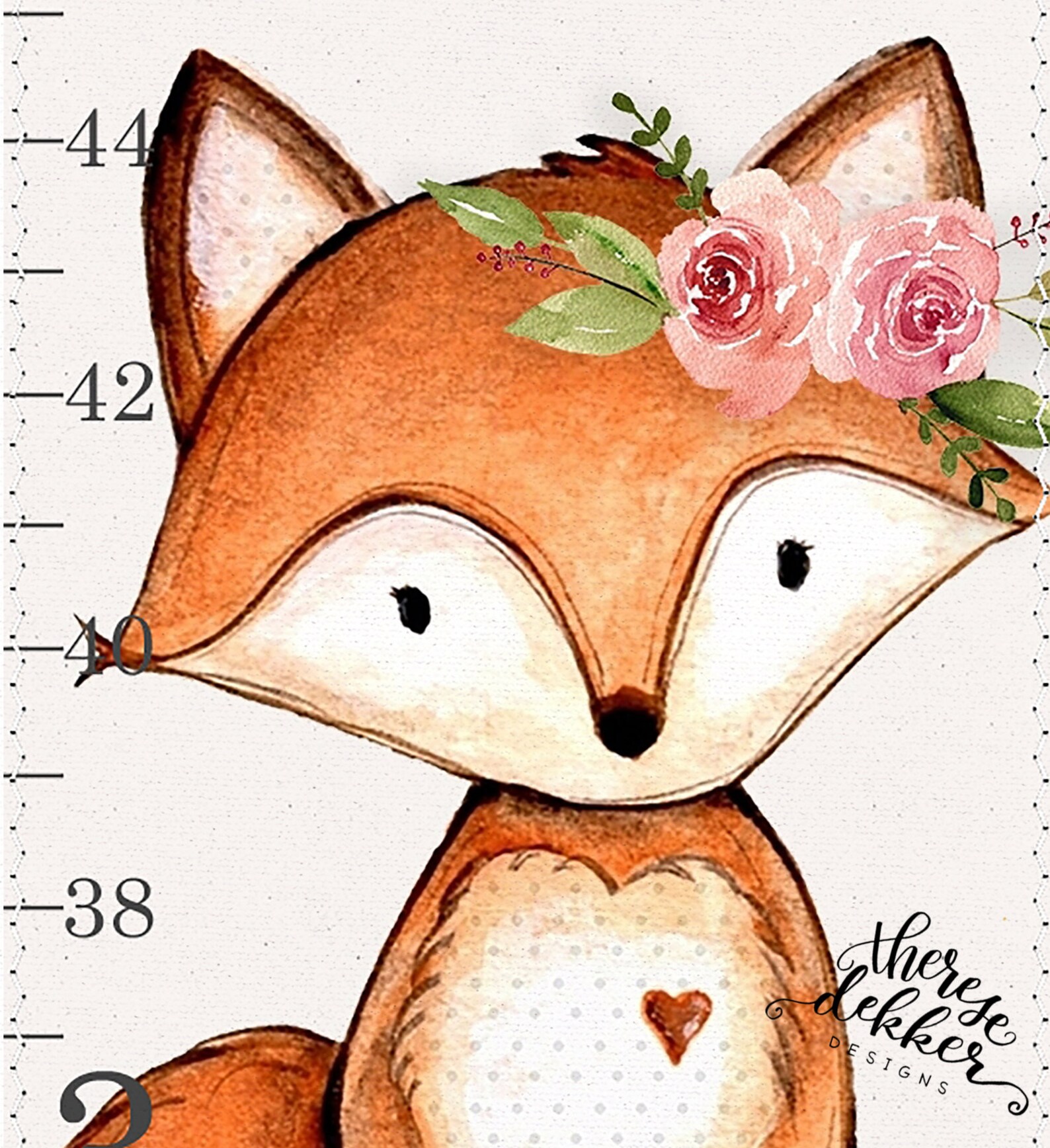 Woodland Growth Chart Canvas Growth Chart FOX Growth Chart | Etsy