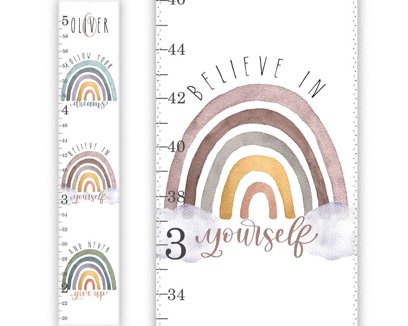Rainbow Growth Chart Rainbow Wall Art Rainbow Decor Gender - Etsy