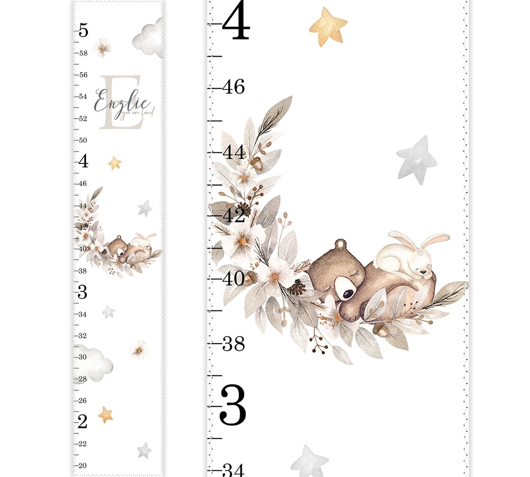 Woodland Growth Chart, Moon Stars Growth Chart, Bear Growth Chart ...