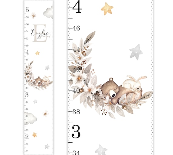 Woodland Growth Chart Moon Stars Growth Chart Bear Growth - Etsy