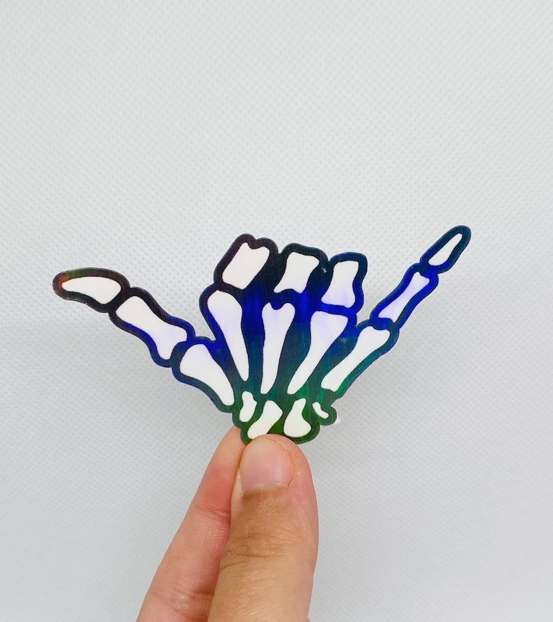Holographic Waterproof Skeleton Hand Sticker - Etsy