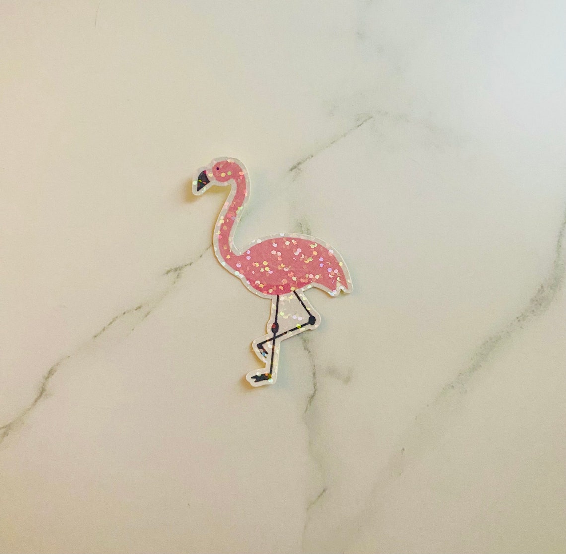 Pink Flamingo Holographic Sticker | Dye-cut | Waterproof | Tropical ...