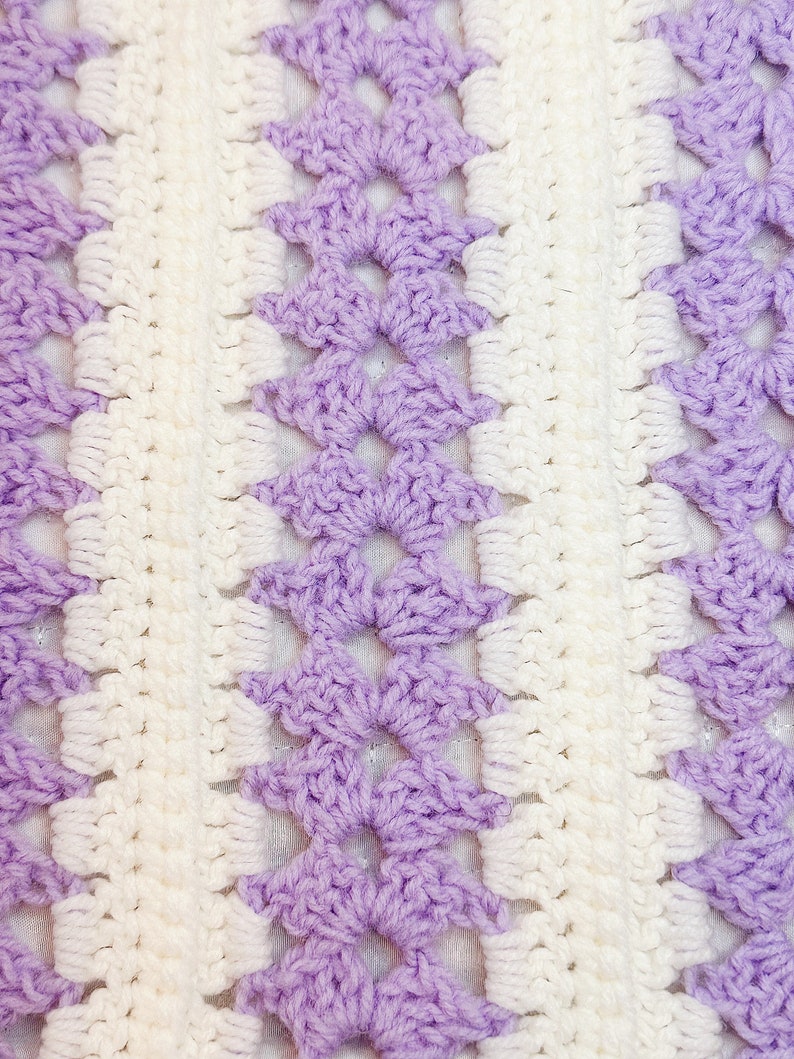 Purple Crochet Baby Blanket, Baby Shower Gift, Handmade Newborn Car ...