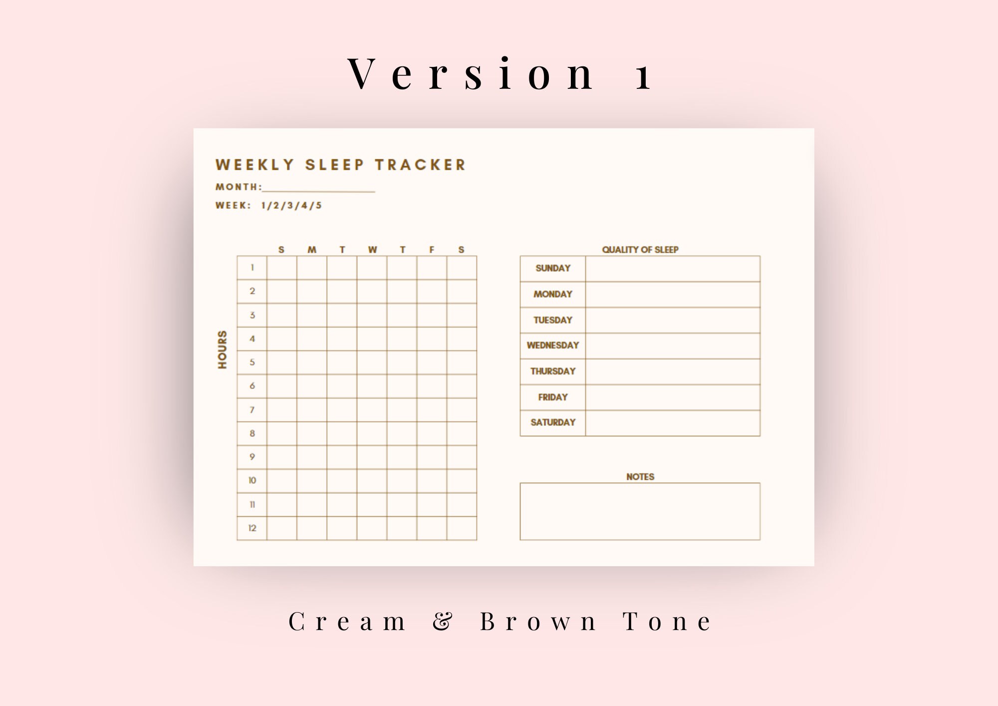 Weekly Sleep Tracker, Editable Template, Canva Template, Minimalistic ...
