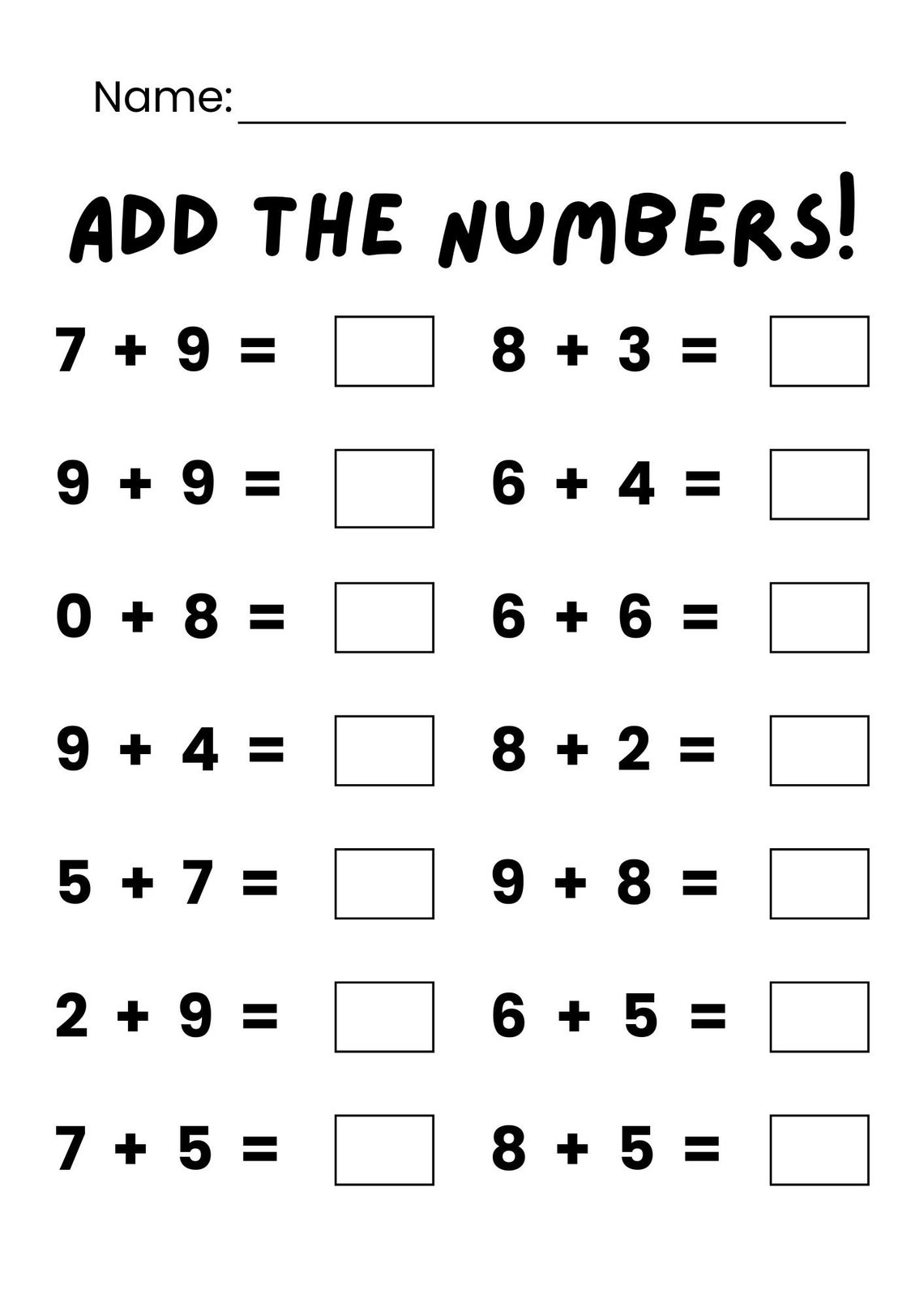 10 Addition Worksheets Fill in the Blanks, Printable Math Worksheets ...
