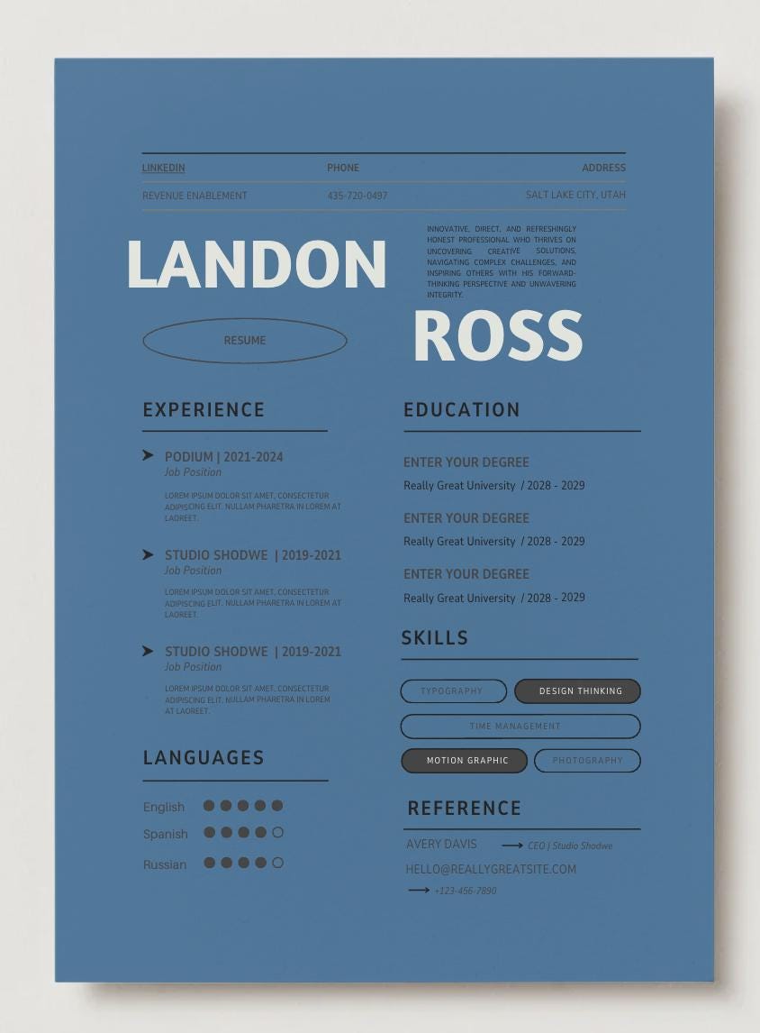 Custom Modern Resume | Stand Out in the Job Market | Editable ...