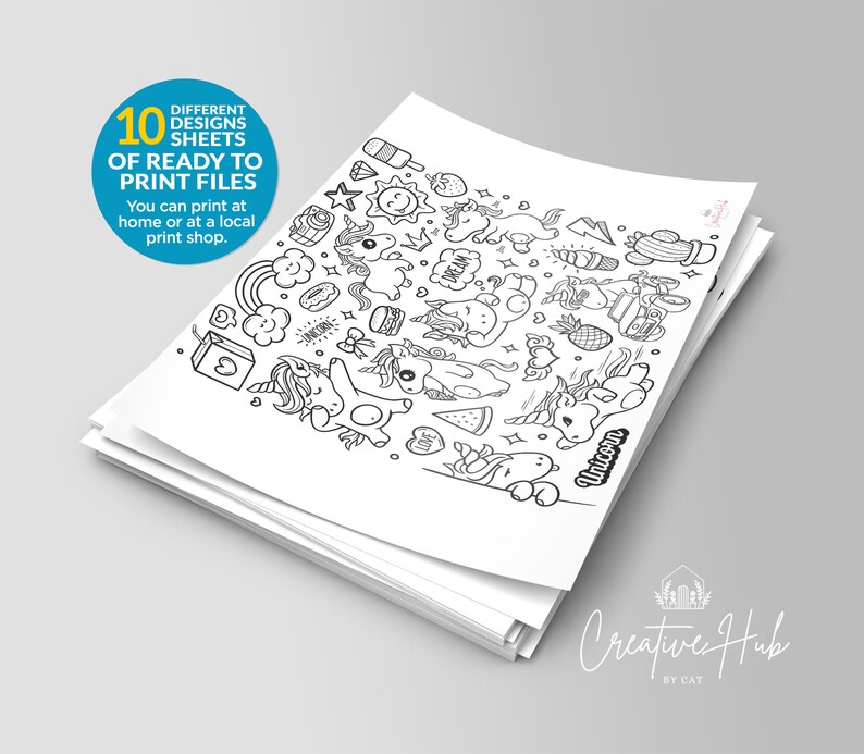 10 Cute Doodles Coloring Sheets for Kids Digital Download - Etsy