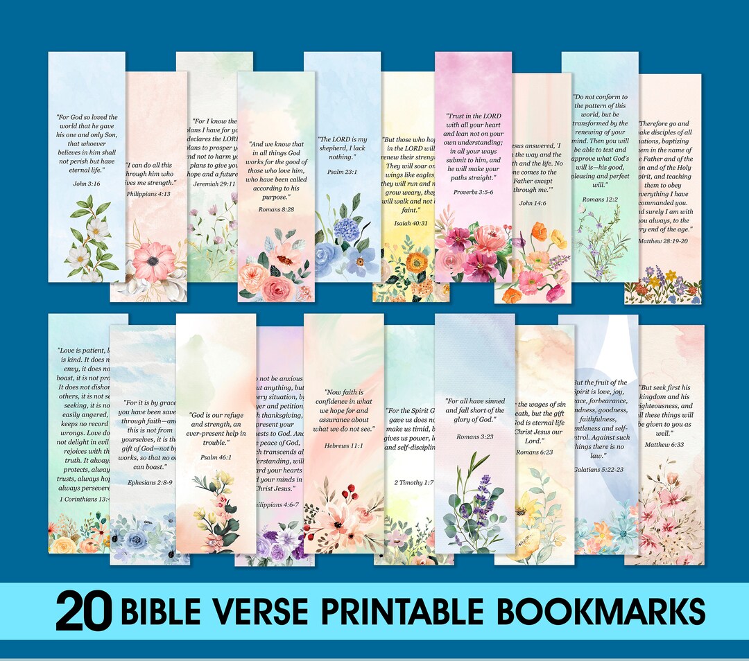 Bible Verse Printable Bookmarks Scripture Bookmarks Digital Download - Etsy