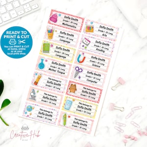 Student Name Sticker Template, Student Name Sticker Printable Template ...