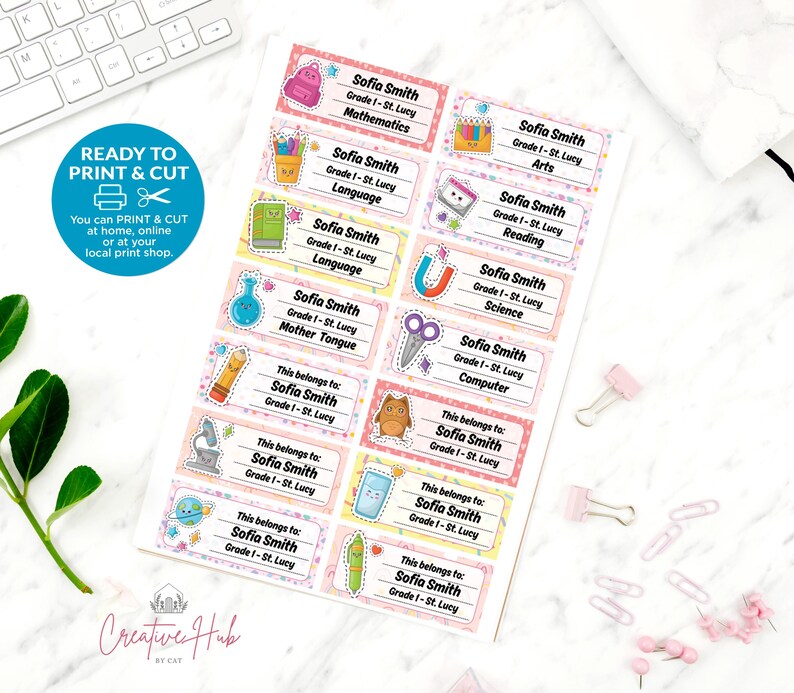 Student Name Sticker Template, Student Name Sticker Printable Template ...