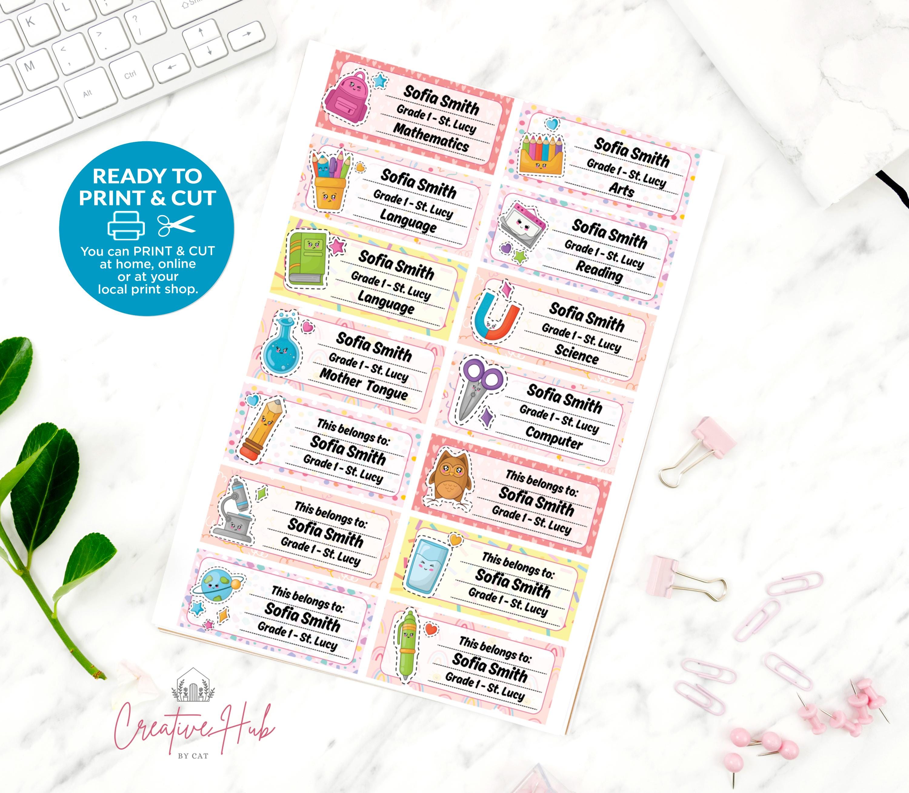 Student Name Sticker Template, Student Name Sticker Printable Template ...