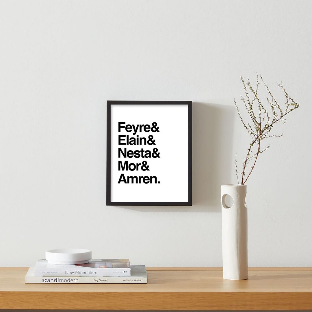 Digital Download ACOTAR Names Characters Feyre, Elain, Nesta, Mor ...