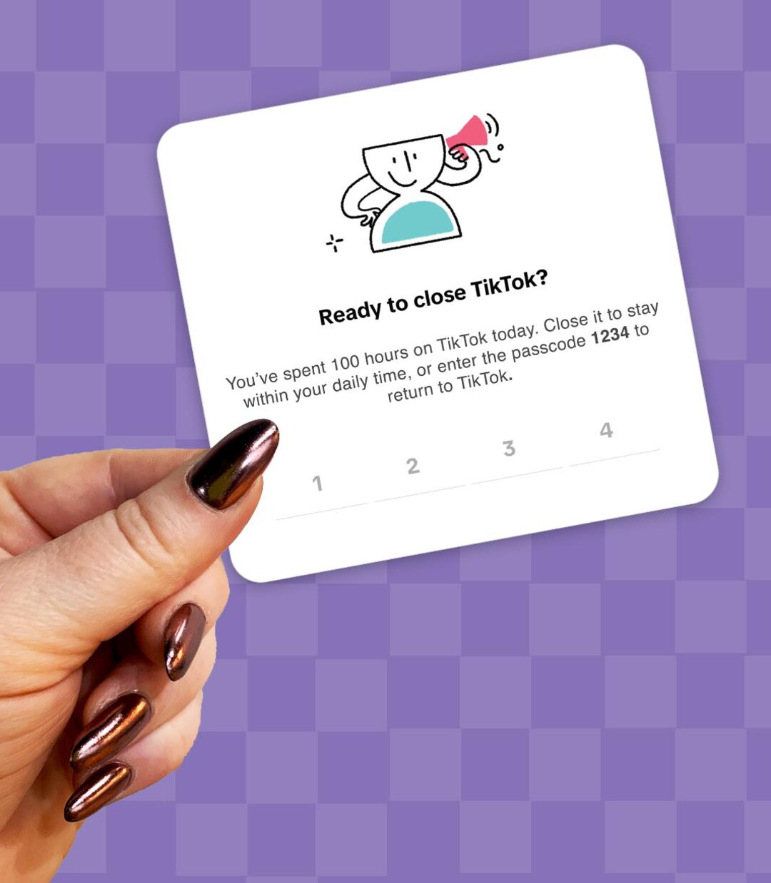 Funny Tiktok Screen Time Limit Sticker – Digital Detox Humor, Tech ...