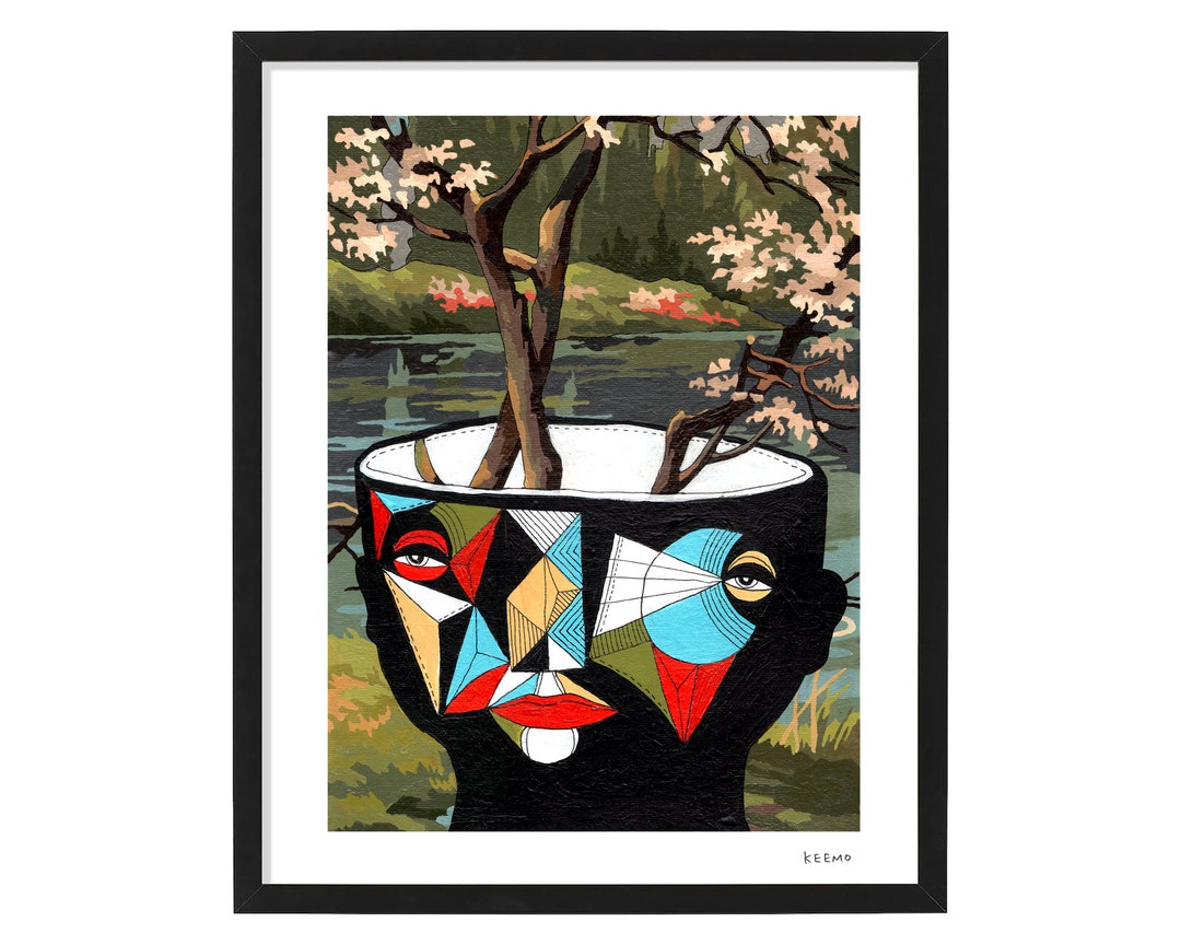 Keemo Signed Wall Fine Art Print | Head in the Tree | Frame Optional ...