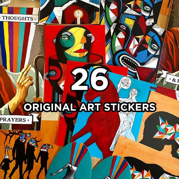 Cool Original Art Stickers - Etsy
