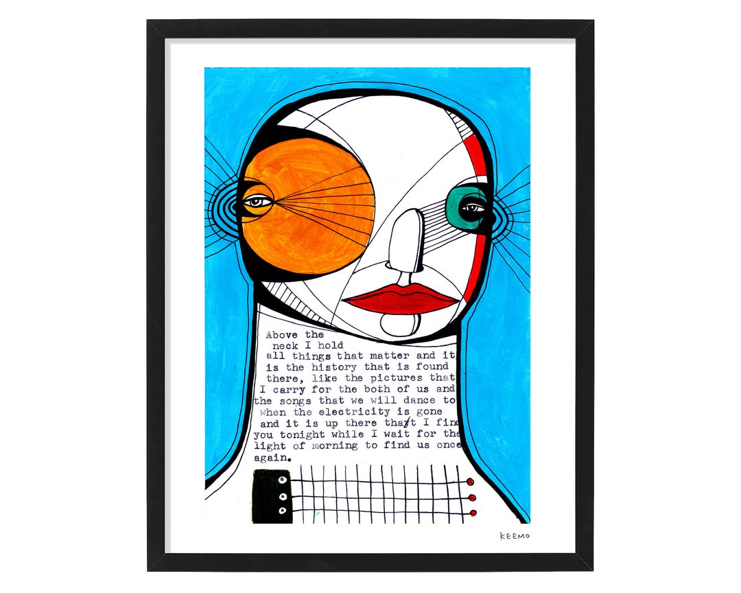 Keemo Signed Wall Fine Art Print | Typewriter Art - Above the Neck ...