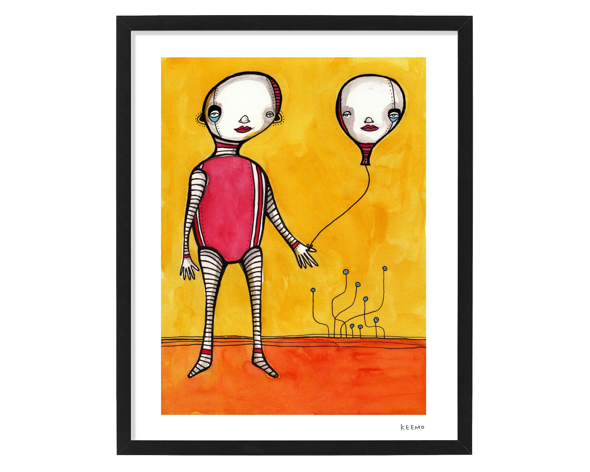 Keemo Signed Wall Fine Art Print Balloon Frame Optional Modern Abstract ...