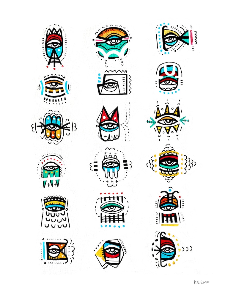 Keemo Signed Wall Fine Art Print 18 Ways Frame Optional Modern Abstract ...