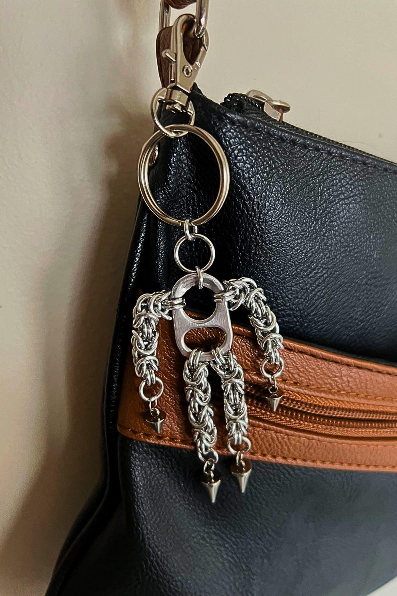 Chainmail Armored Friend Keychain — Gothic Bright Aluminum/stainless ...