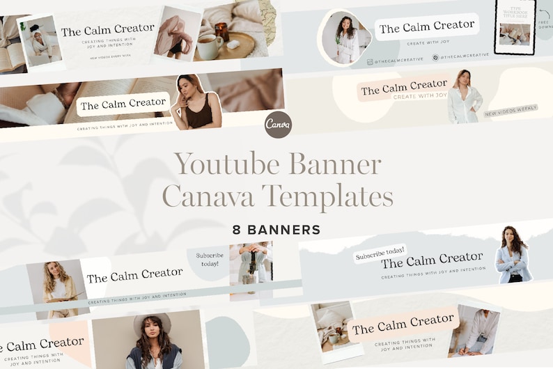 Youtube Banner Canva Template for Business and Coaches Channels | Aesthetic Youtube Banner - Etsy