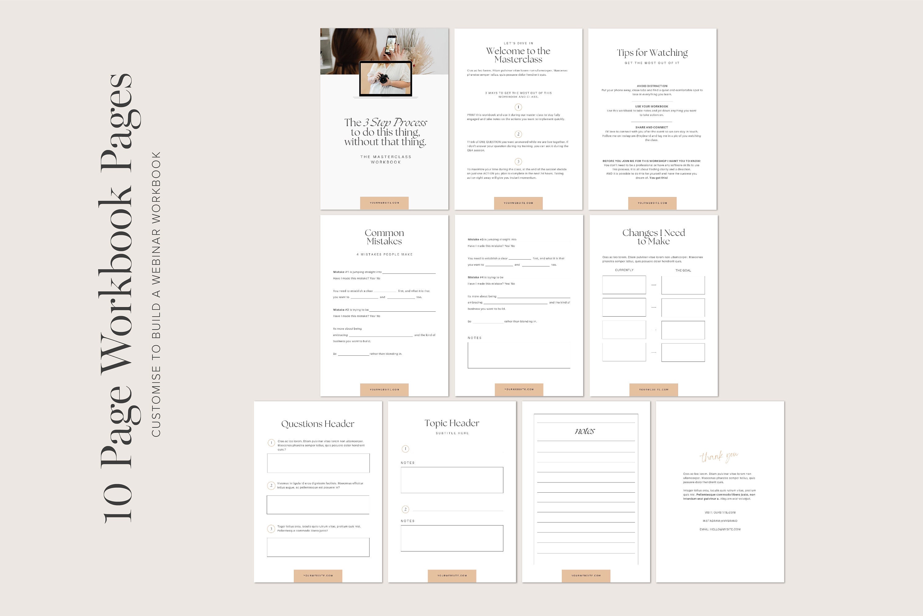 Editable Canva Webinar Workshop Workbook Template Customisable ...
