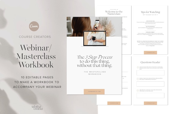 Editable Canva Webinar Workshop Workbook Template - Etsy