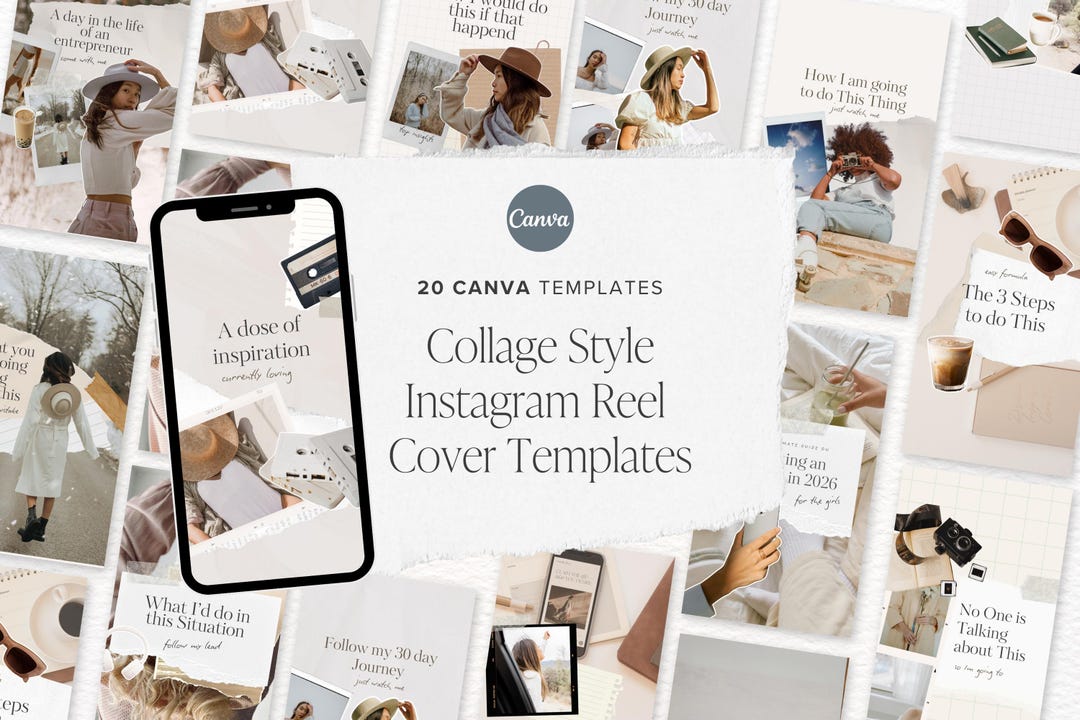 Aesthetic Collage Scrapbook Style Instagram Reel Cover Templates for ...