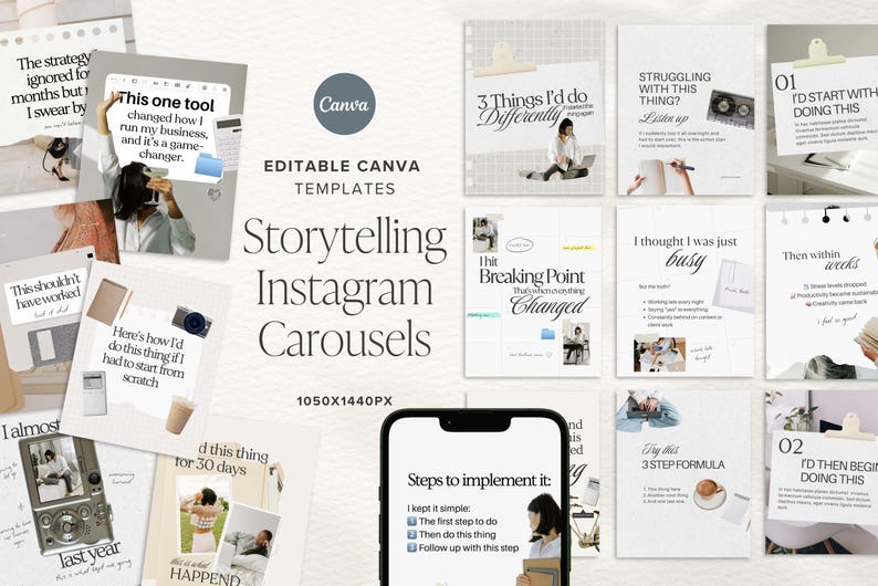 Instagram Carousel Templates for Small Business Canva Story Telling ...