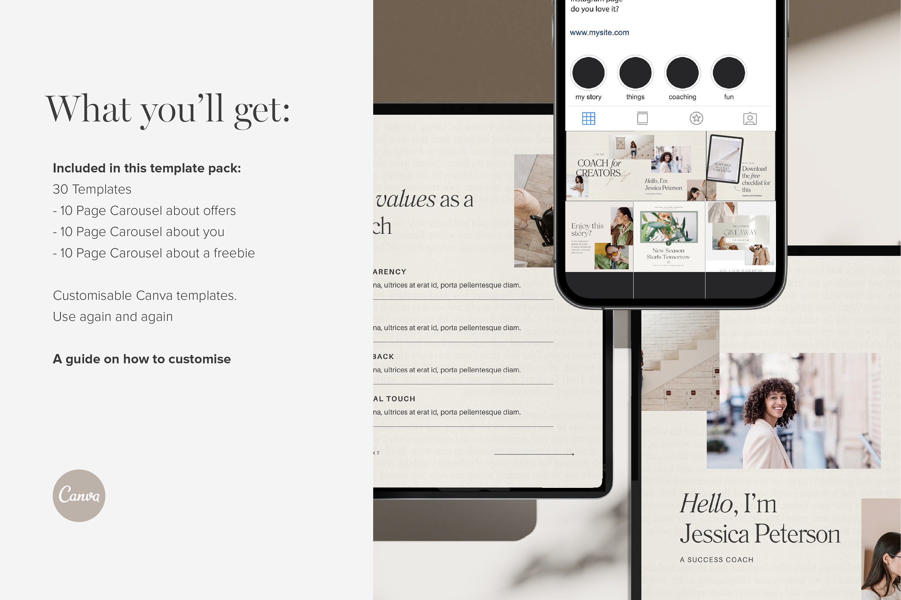 Seamless Instagram Pinned Post Banner Carousels Canva Template for ...