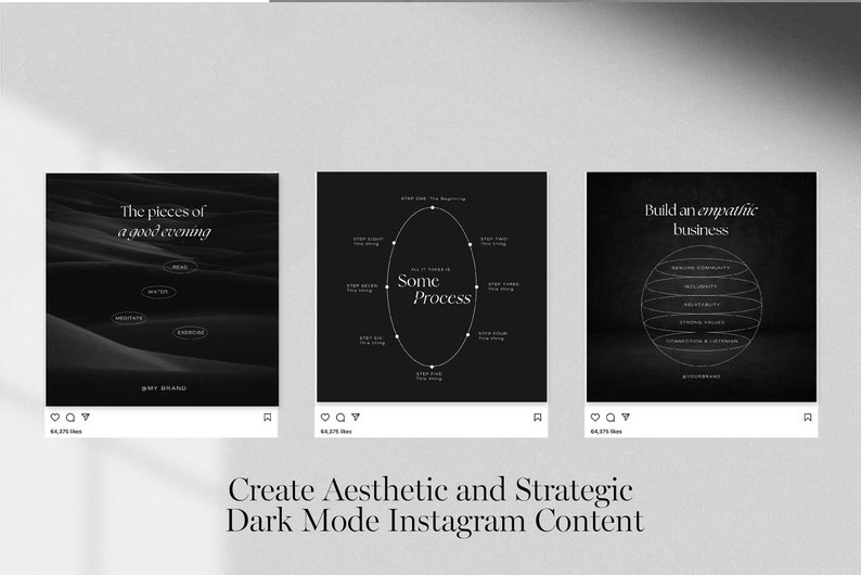 Instagram Canva Templates Bundle | Luxury Dark Mode | Posts, Stories ...