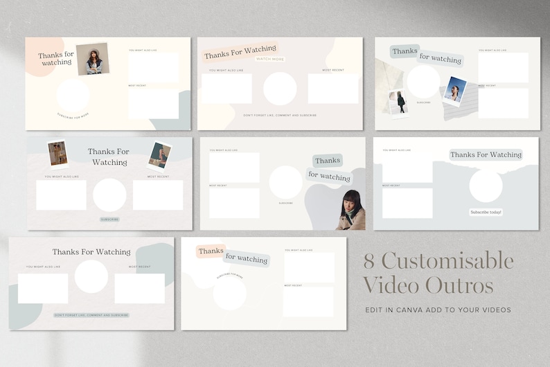 Youtube Branding Bundle Canva Templates | Thumbnails, End Screen, Intro ...