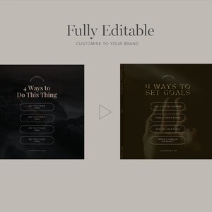 Instagram Shareable Canva Templates 200 Dark Black Luxury Feed and ...