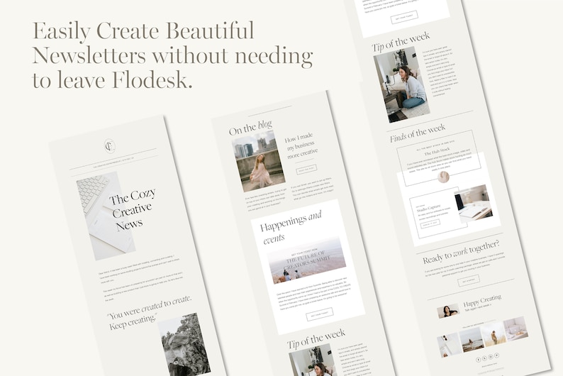 Flodesk Email Newsletter Template | Weekly News Email Marketing for ...