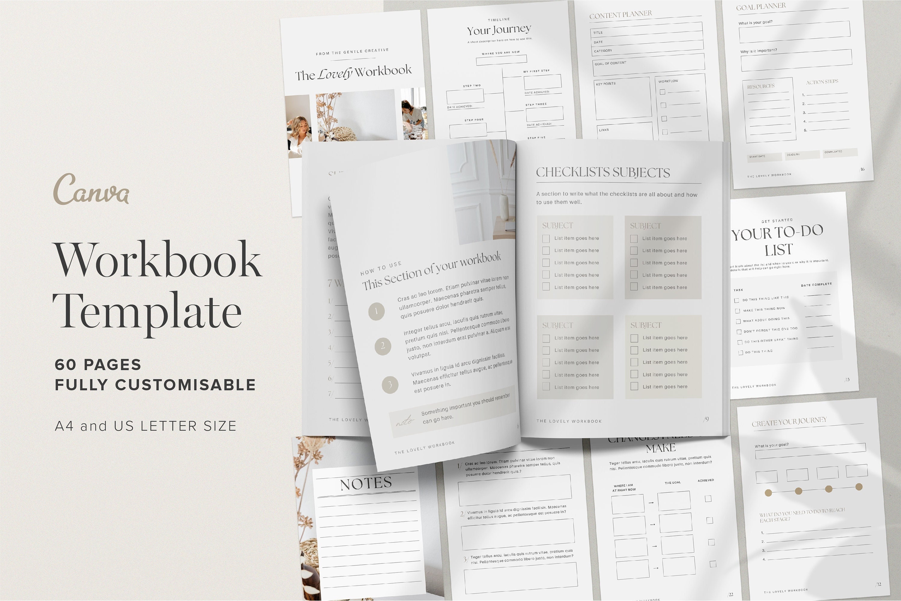Editable Canva Workbook Template | Customisable Workbooks for Course ...