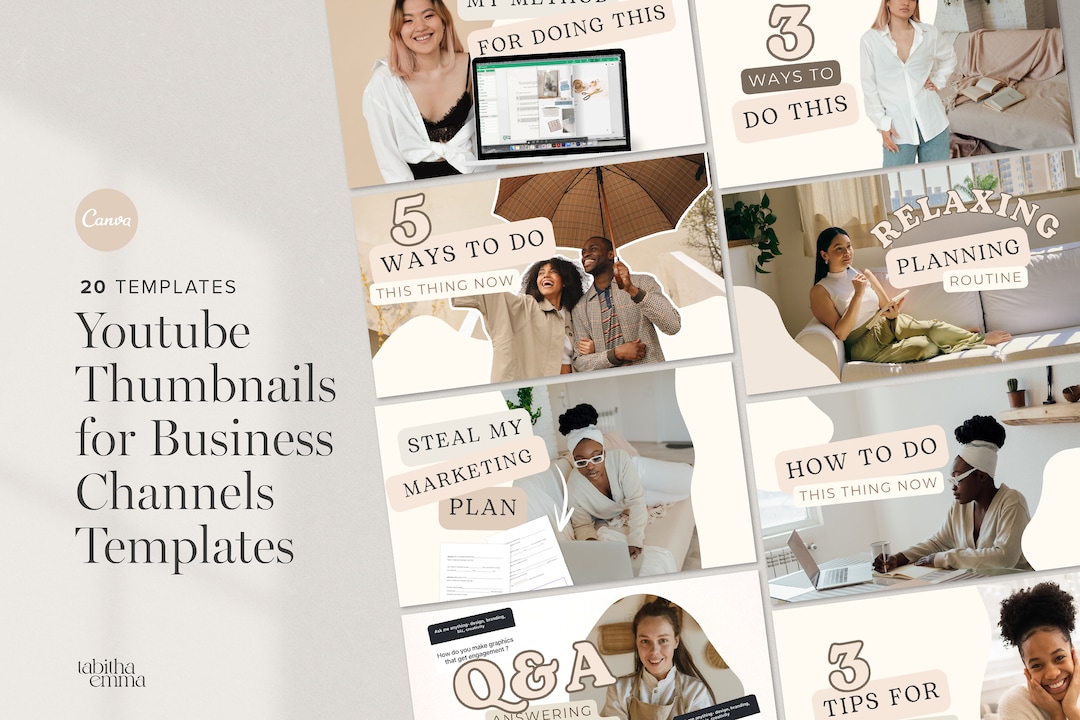Youtube Thumbnail Canva Template for Business and Coaches Channels ...