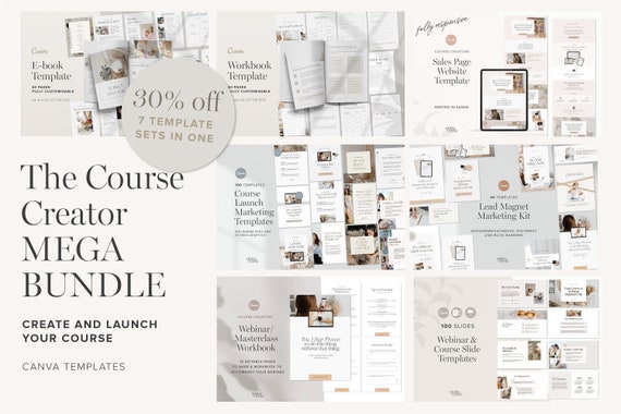 Course Creator Bundle Canva Templates Webinar and Course - Etsy