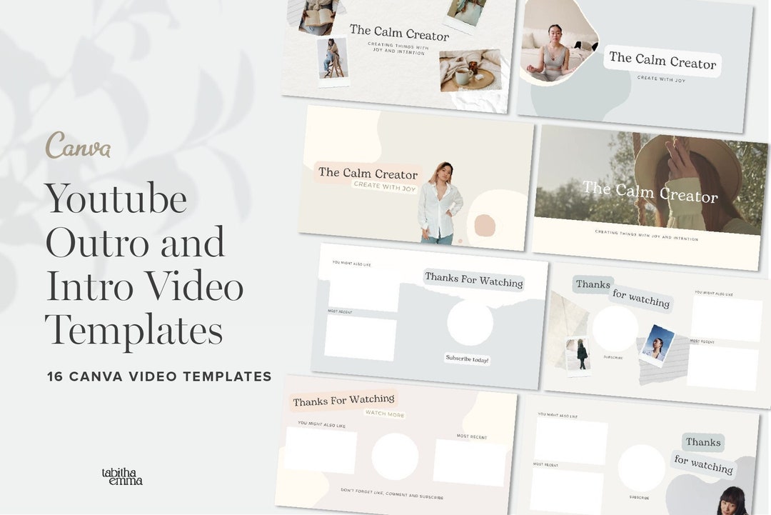 Youtube Intro Outro Video Canva Templates | 16 Channel Animations - Etsy