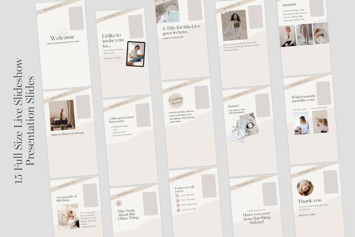 Instagram Live Presentation Slides Templates for Canva | Livestream ...