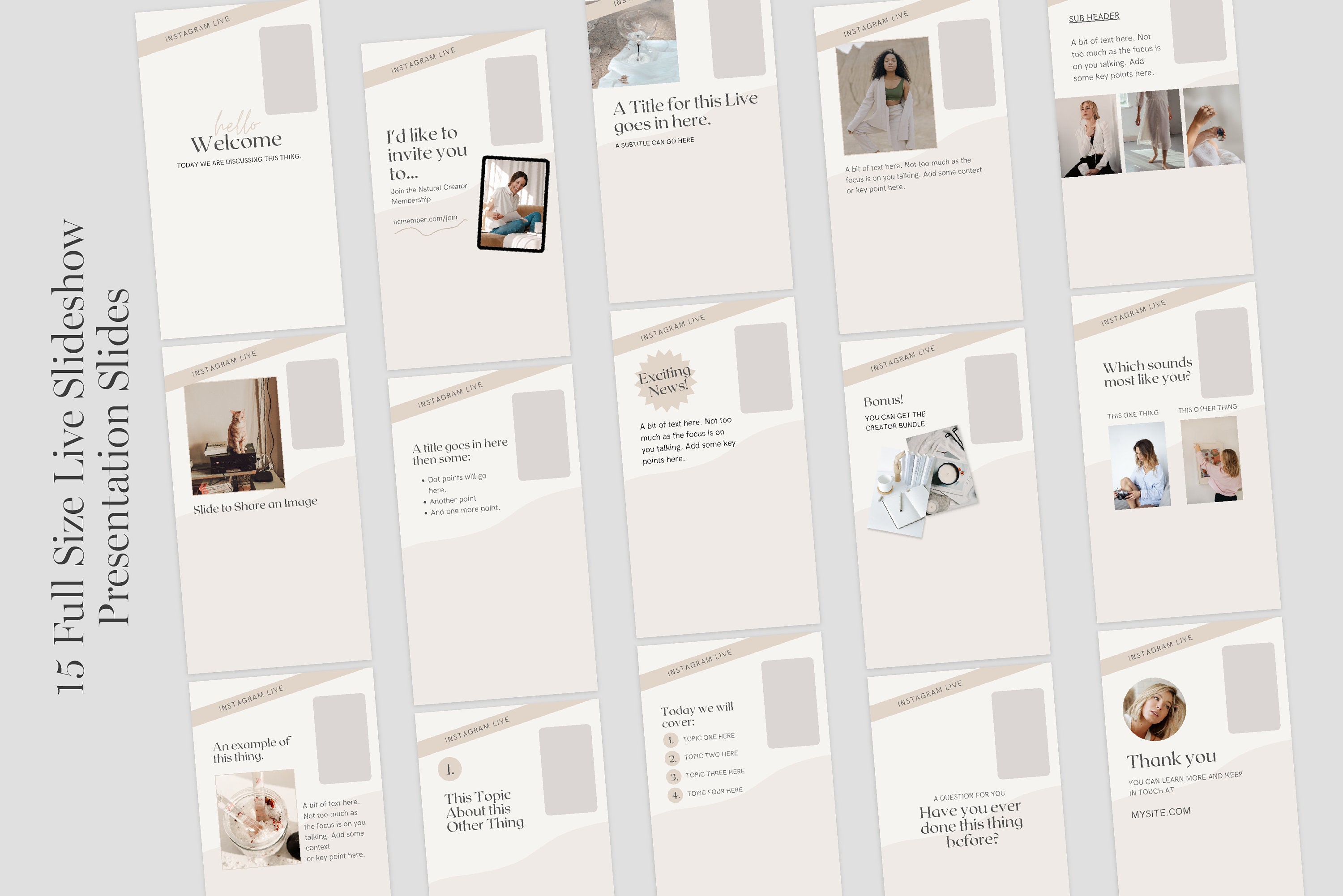 Instagram Live Presentation Slides Templates for Canva | Livestream ...